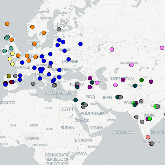 Map of the word "dew" throughout Eurasia | JLect – Japonic languages ...